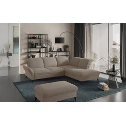 Sit & More Ecksofa SIT & MORE, B:288cm H:88cm T:242cm, grau, 100% Polyester, Wohnzimmer, Sofas, "Leandro L-Form", Wahlweise mit Bett-, Kopfteil - und