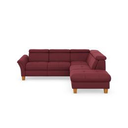 Ecksofa Home Affaire, B:249cm H:84cm T:217cm, rot, 100% Polyester, Wohnzimmer, Sofas, "Lindgren L-Form", wahlweise mit TV-Funktion, Stauraum und