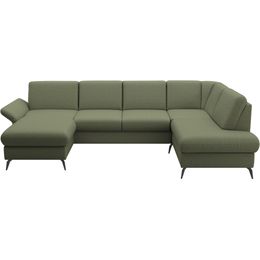Wohnlandschaft Home Affaire, B:314cm H:93cm T:195cm, gr&uuml;n, 95% Polyester 5% Polyamid, Sofas, "Rochelle", wahlweise mit Bettfunktion, Bettkasten und