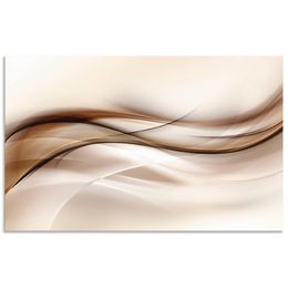 K&uuml;chenr&uuml;ckwand Artland, B:80cm H:50cm, braun, Aluminium, Spritzschutzw&auml;nde, "Braune abstrakte Welle", Alu Spritzschutz mit Klebeband, einfache Montage