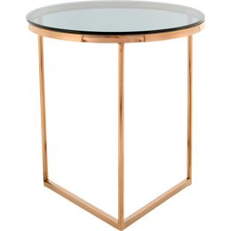 Beistelltisch Kayoom, B:50cm H:55cm T:50cm, rosa, 100% Edelstahl, Sicherheitsglas, Wohnzimmer, Tische, "Wynona 225, in stilvollem Design,mit