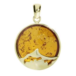 OSTSEE-SCHMUCK Damen Kettenanh&auml;nger "- Fischland-Dar&szlig;-Zingst 25 mm - Gold 333/000 - Bernstein", Gelbgold 333, gold, Gelbgold 333, Schmuckanh&auml;nger