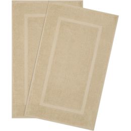 Badematte HAMMETEX, H:5mm, beige, Baumwolle, Badematten, "Hotelmatte, Duschvorleger", 2-teiliges Set, einfarbig, 100% Baumwolle
