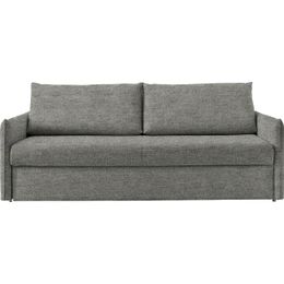 Schlafsofa Bali, B:222cm H:93cm T:98cm, grau, 100% PES, Jugendzimmer, Sofas, "Pisa", mit 3 Matratzenarten, Lattenrost, stabiles Untergestell