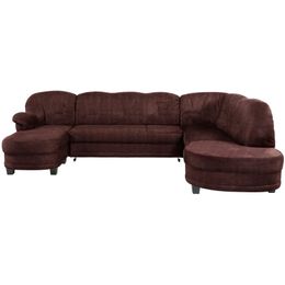 Wohnlandschaft Home Affaire, B:289cm H:86cm T:81cm, braun, Sofas, "Camelita, viel Platz, bequem und zeitlos, Breite 289cm, U-Form", wahlweise mit