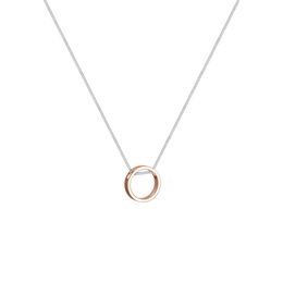 Elli Damen Kette mit Anh&auml;nger "Halskette mit Anh&auml;nger Kreis 925 Sterling Silber Rosegold", 45, ohne Stein, Silber 925 (Sterlingsilber), L: 45,