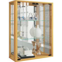 Wandregal Vcm, B:60cm H:80cm T:25cm, braun, Wohnzimmer, Regale, "Vcm Glasvitrine hängend Vitrine Glas mit ESG-Sicherheitsglas Maße ca. H. 80 x B.