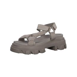 Marco Tozzi Damen Riemchensandale "Marco Tozzi Sandalen Leder", Gr. 40, beige, Leder, Schuhe
