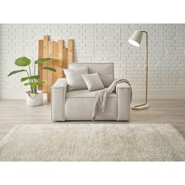 Loveseat OTTO HOME, B:120cm H:85cm T:86cm, silber, Bezugstoff 100% PES ;Atmungsaktives Gewebe ;Easy Clean ;Gramatur 340g/qm +/- 5%, Sessel, "FINNLEY,