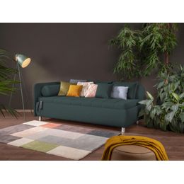 Schlafsofa Alina, B:207cm H:80cm T:112,5cm, gr&uuml;n, Struktur TMD (100% Polyester), Jugendzimmer, Sofas, "Kiana", Liegefl&auml;che 90/200 cm oder 100/200 cm,