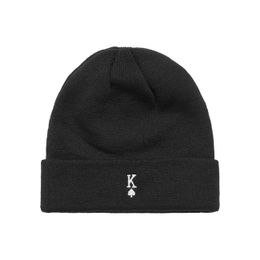 Beanie MisterTee "MisterTee King Card Heavy Knit Beanie", Damen, Gr. onesize, schwarz, Kunstfaser, Mützen Beanie