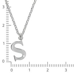 Diamonds by Ellen K. Damen Kette mit Anh&auml;nger "Silber 925 mit 1x Diamant 0,008ct. Buchstabe S", 45+3cm, 0,01, Silber 925 (Sterlingsilber), L: 48 B: 12mm, wei&szlig;, DIAMONDS