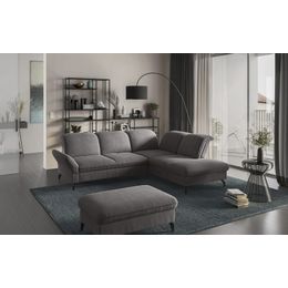 Sit & More Ecksofa SIT & MORE, B:288cm H:88cm T:242cm, grau, 90% Polyester, 10% Polyamid, Wohnzimmer, Sofas, "Leandro L-Form", Wahlweise mit Bett-, Kopfteil -