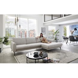 Ecksofa DIE PLANBAR, B:305cm H:87cm T:180cm, silber, 95%Polyester;5% Nylon, Wohnzimmer, Sofas, "MP-IN23147 L-Form", Kaltschaumpolsterung, softer Sitz
