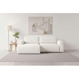Schlafsofa Home Affaire, B:250cm H:82cm T:143cmcream, 100% PES, Wohnzimmer, Sofas, "Noord Schlafecksofa, Breite 250 cm", Cord, Struktur, Webstoff,