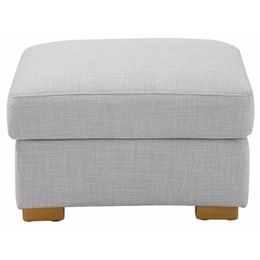 Hocker Home Affaire, B:70cm H:44cm T:70cm, silber, Struktur (100% Polyester);Luxus-Microfaser (90% Polyester, 10% Polyamid);Luxus-Microfaser in