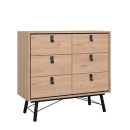 Kommode Andas, B:101,8cm H:94,8cm T:40,1cm, braun, Spanplatte, Schlafzimmer, Sideboards, "Ry Aufbewahrung, Schubladenschrank, Stauraum", Sideboard