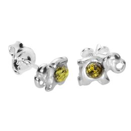 OSTSEE-SCHMUCK Damen Paar Ohrstecker "- Elefant - Silber 925/000 - Bernstein", Silber 925 (Sterlingsilber), silber, Silber 925 (Sterlingsilber),
