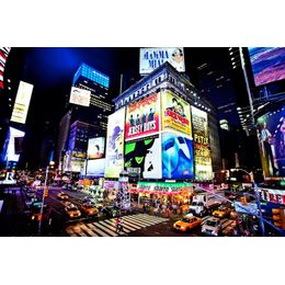 papermoon Fototapete "New York Time Square", B/L: 4m x 2,6m, Bahnen: 8 Stk., bunt, Tapeten