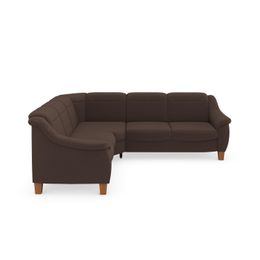 Ecksofa Home Affaire, B:270cm T:250cm, braun, 98% Polyester 2% Polyamid, Wohnzimmer, Sofas, "Caldera L-Form", Federkern, wahlweise mit