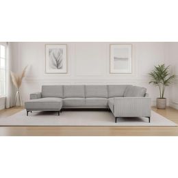 Wohnlandschaft OTTO HOME, B:342cm H:85cm T:260cmlight grau, 92%PES 8%NY, Sofas, "XXL Sofa Oland, Struktur, Flachgewebe, Luxus-Microfaser, Boucle",