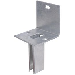 Alberts Pfostenträger, B/H/T: 12cm x 26,7cm, silber, Bodenanker, für Zaunpfosten 60x40 mm auf L-Randsteinen, Platte 120x120 mm