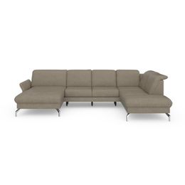 Sit & More Wohnlandschaft SIT & MORE, B:338cm H:84cm T:207cm, beige, Sofas, "Fashion U-Form", wahlweise mit Kopfteilverstellung, Vorziehsitz, motorisch,