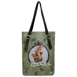 DOGO Damen Umhängetasche "Tall Bag Damen Schultertasche Driving Me Nuts Damen", grün, Lacklederimitat, Taschen, Handgefertigt
