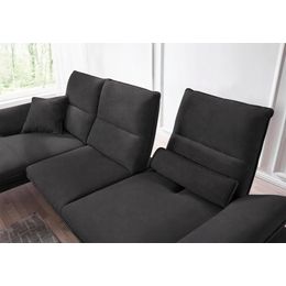 Ecksofa W.Schillig, B:291cm H:94cm T:164cm, grau, Stoff S37 (100% Polyester): Luxus-Microfaser in Lederoptik, Wohnzimmer, Sofas, "broadway,