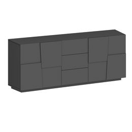 Sideboard Inosign, B:220cm H:86cm T:44,2cm, schwarz, Spanplatte, Wohnzimmer, Sideboards, "Pongo"