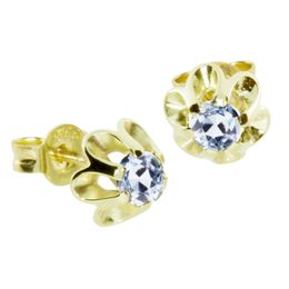 OSTSEE-SCHMUCK Damen Paar Ohrstecker "- Pia 4 mm - Gold 333/000 - Aquamarin", Gelbgold 333, gold, Gelbgold 333, Ohrringe