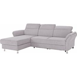 Sit & More Ecksofa SIT & MORE, B:259cm H:97cm T:172cm, silber, Flachgewebe (90% Polyester, 10% Polyamid);Luxus-Microfaser (100% Polyester);Struktur (100%