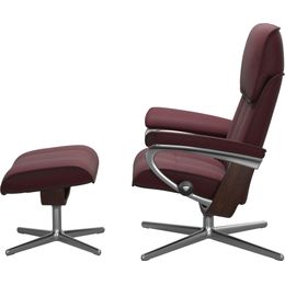 stressless "Admiral" Set, Relaxsessel inkl. Hocker, mit Cross Base, Gr&ouml;&szlig;e M & L, Holzakzent Braun