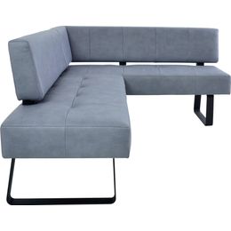 K+w Komfort & Wohnen Eckbank, B:195cm H:88cm T:165cm, blau, K+W KOMFORT & WOHNEN, Esszimmer, Sitzb&auml;nke, "Spider II", Sitzsteppung, bequem durch Sandwichbauweise, 2