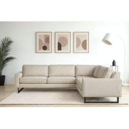 Ecksofa Home Affaire, B:290cm H:85cm T:250cmcreme, 100% Polyester, Wohnzimmer, Sofas, "Pinto, XXL, 250/290 cm, langer Schenkel, Ottomane", Cord,