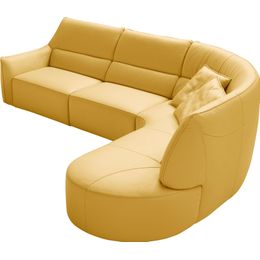 Ecksofa Egoitaliano, B:330cm H:88cm T:205cm, gelb, Leder &raquo;BULL&laquo; (echtes Rindsleder). Geschliffenes, pigmentiertes und behandeltes Rindsleder mit
