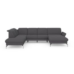 Sit & More Wohnlandschaft SIT & MORE, B:338cm H:84cm T:207cm, braun, Sofas, "Fashion U-Form", wahlweise mit Kopfteilverstellung, Vorziehsitz, motorisch,