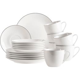 M&auml;ser M&Auml;SER Kaffeeservice "FELISE, Kaffeeservice, Porzellan", 18 Stk., schwarz-wei&szlig;, Geschirr-Sets, Geschirr-Set, Service
