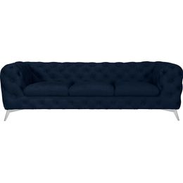 Chesterfield-Sofa Home Affaire, B:243cm H:75cm T:99cm, blau, Struktur (100% Polyester);Samtoptik (100% Polyester), Sofas, "Glynis", aufwändige