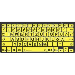 LogicKeyboard Wireless-Tastatur "XL-Print Black on Yellow DE (PC/BT)", B:28,7cm H:2,2cm T:12,1cm, schwarz, Tastaturen