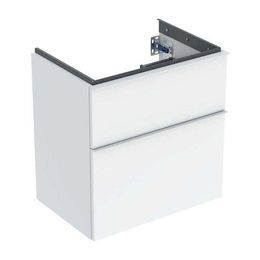 Geberit iCon Waschtisch-Unterschrank 502307011 59,2x61,5x41,6cm, 2 Schubladen, wei&szlig; hochgl&auml;nzend, Griff wei&szlig; matt