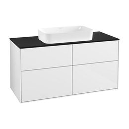 Villeroy & Boch Villeroy und Boch Finion Waschtischunterschrank G26200GF 120x60,3cm, Emotion, Abdeckplatte black matt, Glossy white lacquer