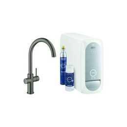 Grohe Blue Home Sp&uuml;ltisch-Einhebelmischer 31455AL1 hard graphite geb&uuml;rstet, C-Auslauf-Starter Kit
