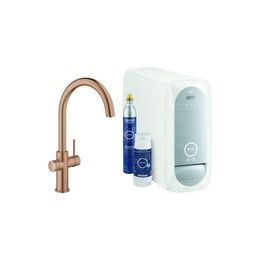 Grohe Blue Home Sp&uuml;ltisch-Einhebelmischer 31455DL1 warm sunset geb&uuml;rstet, C-Auslauf-Starter Kit