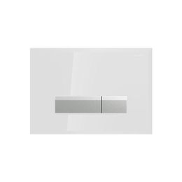 Geberit Sigma40 Bet&auml;tigungsplatte 115600SI1 Glas weiss/aluminium geb&uuml;rstet, 2-Mengen-Sp&uuml;lung