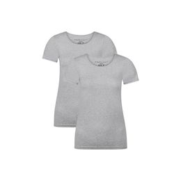 Bamboo basics Damen Unterhemd "T-Shirt KATE 2er Pack", Gr. XL, grau, Obermaterial: 68% Viskose CV. 28% Baumwolle CO. 4% Elasthan EL., Unterhemden