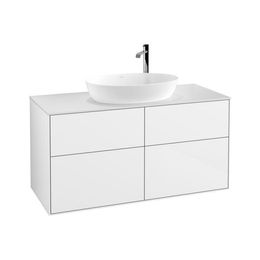 Villeroy & Boch Villeroy und Boch Finion Waschtischunterschrank F91100GF 120x60,3cm, Abdeckplatte white matt, Glossy white lacquer