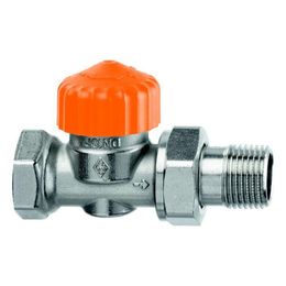 Heimeier Eclipse Thermostat-Ventilunterteil 3462-03.000 Rp 3/4xR 3/4, Durchgang, Messing vernickelt, gek&uuml;rzt