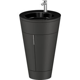 Duravit Starck 1,c-bonded Set S19515O70580010 Griff Edelstahl, Keramik Schwarz Matt, Innenbeleuchtung, bodenstehend, Graphit Seidenmatt, 864 x 560 x 605 mm