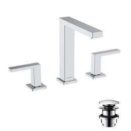 Hansgrohe Tecturis E 3-Loch-Waschtischarmatur 73030000 mit Push-Open-Ablaufgarnitur, chrom